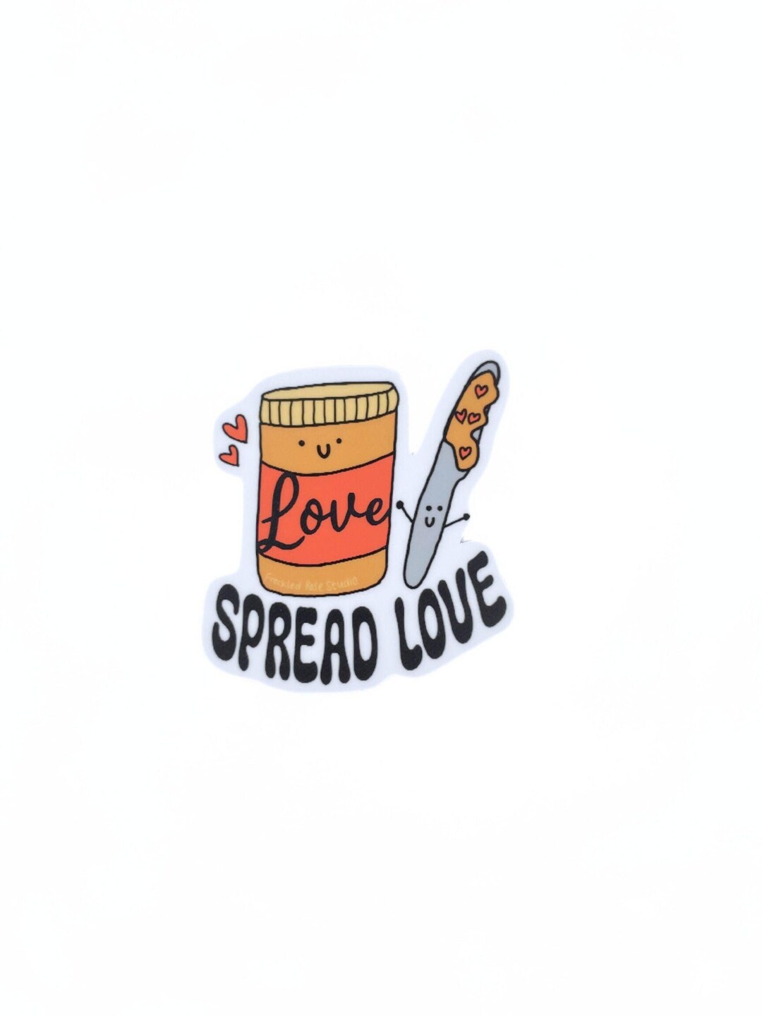 Spread Love Vinyl Sticker | Cute Peanut Butter Sticker for Laptop ...