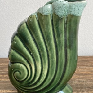 Vintage HULL? MCCOY? POTTERY Sea Foam Drip Planter Shell Shape Green ...