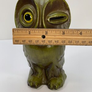 Vintage Haeger Ceramic Avocado Green Winking Eye Owl Saving Figural ...