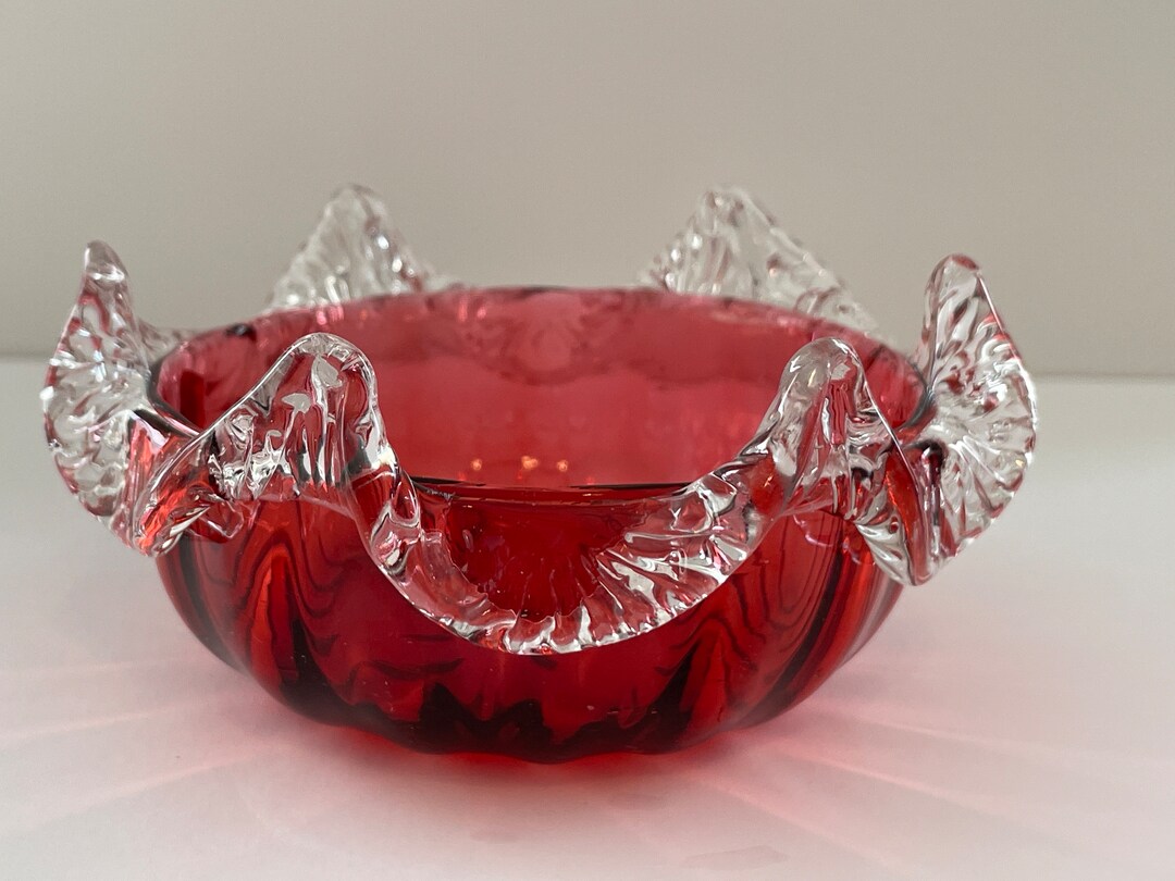 Victorian Cranberry Art Glass Candy Dish C 1880s - Etsy
