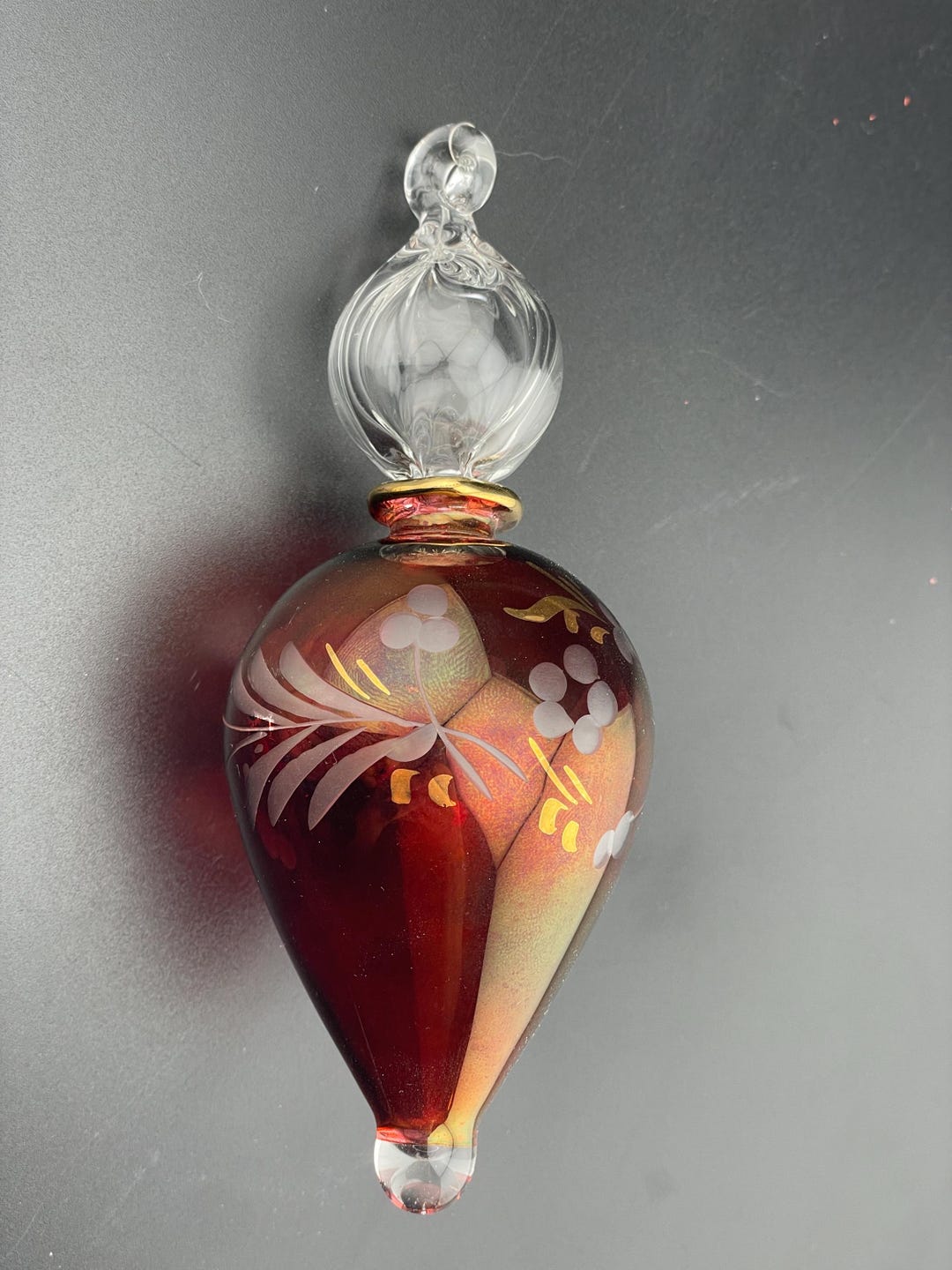 Vintage Handblown Ruby Art Glass Ornament - Etsy