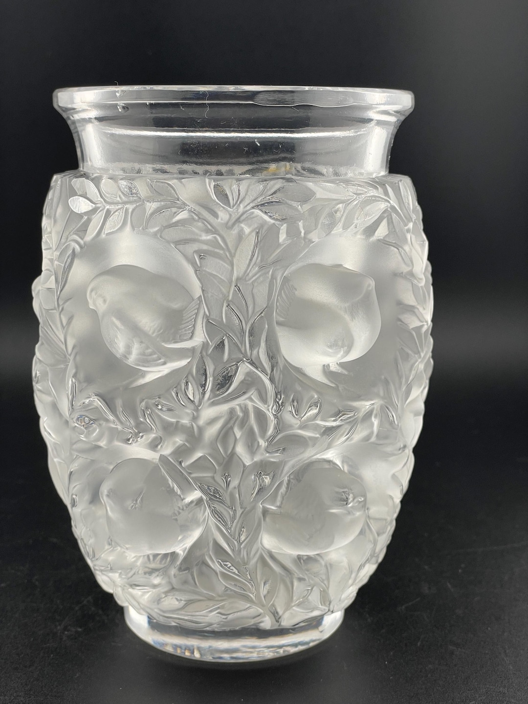 Vintage Lalique Bagatelle Vase Birds and Leaves and Leaf Vase Signed ...
