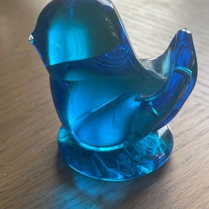 Art Glass Blue Bird of Happiness Paperweight USA Blown Glass - Etsy