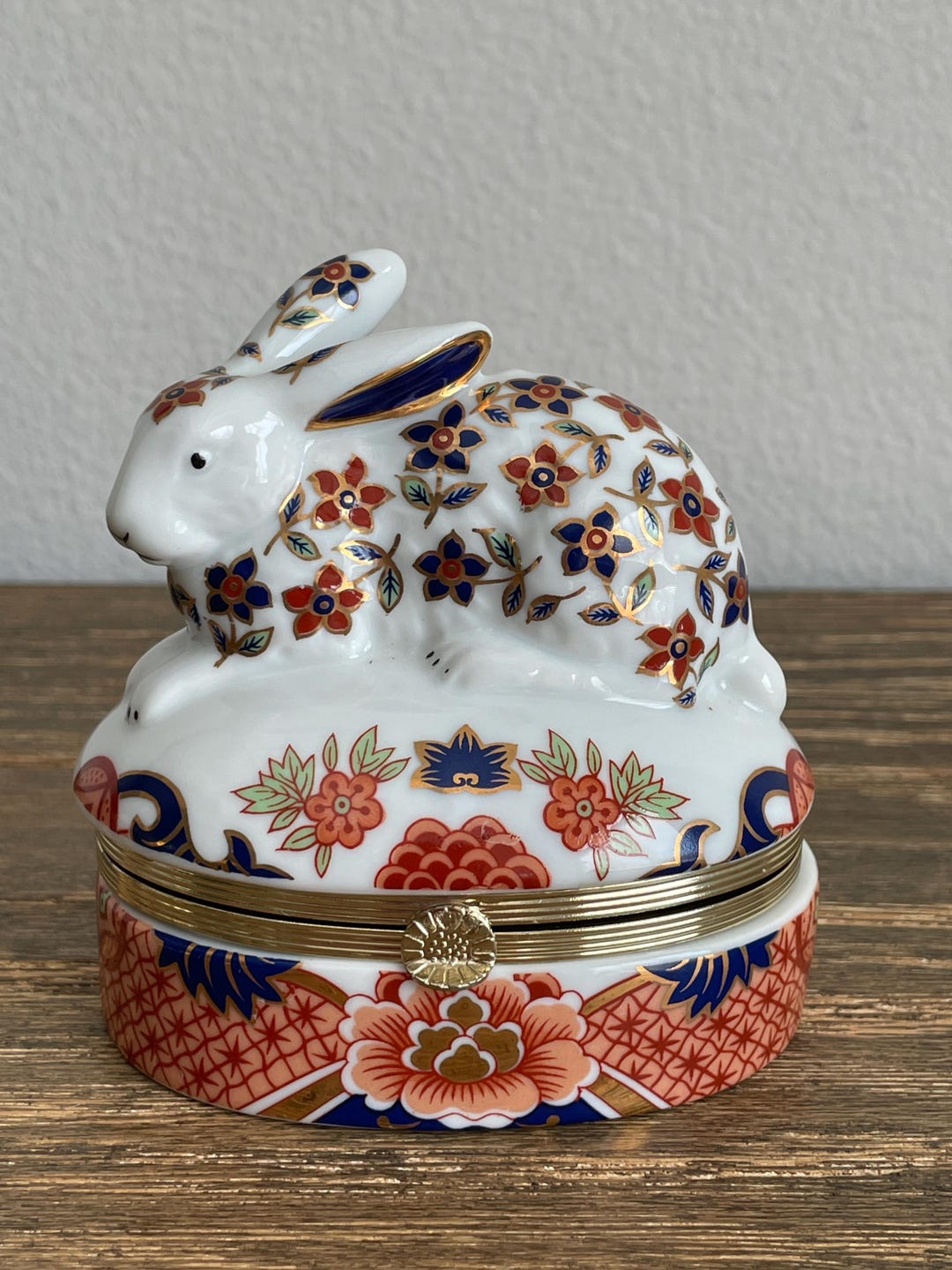 Andrea by Sadek Imari Style Floral Rabbit Lidded Trinket Box - Etsy