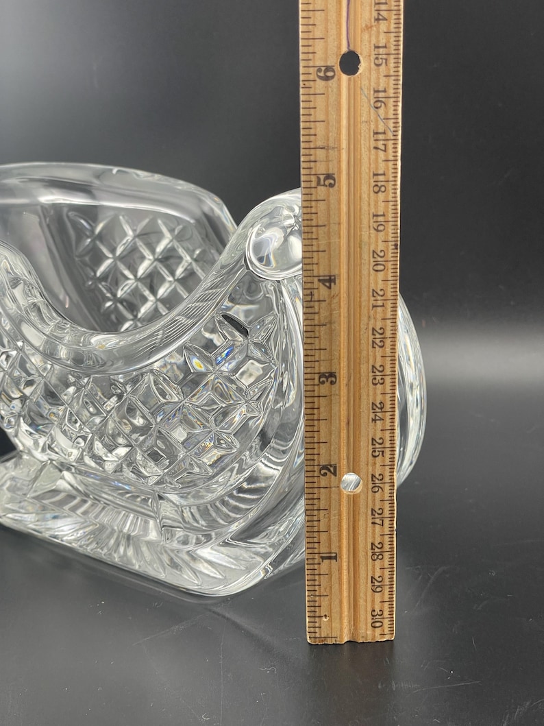 Vintage Crystal Glass Sleigh Sled Candy Nut Dish Vase Vintage Holiday ...