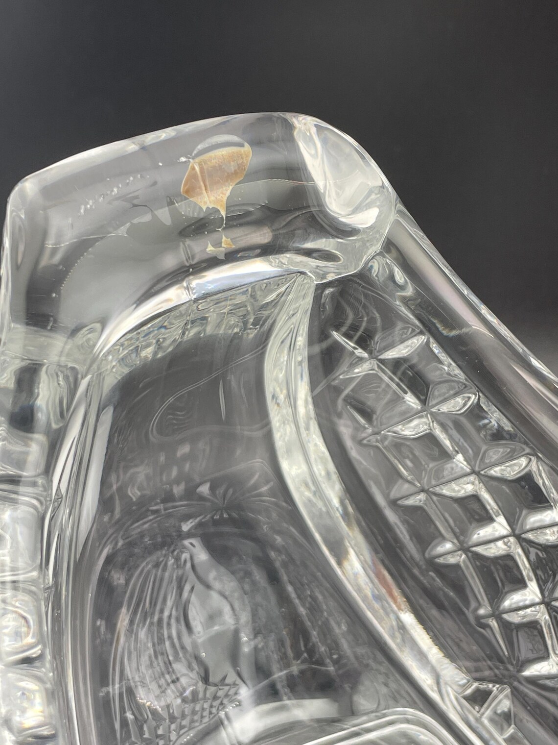 Vintage Crystal Glass Sleigh Sled Candy Nut Dish Vase Vintage Holiday ...