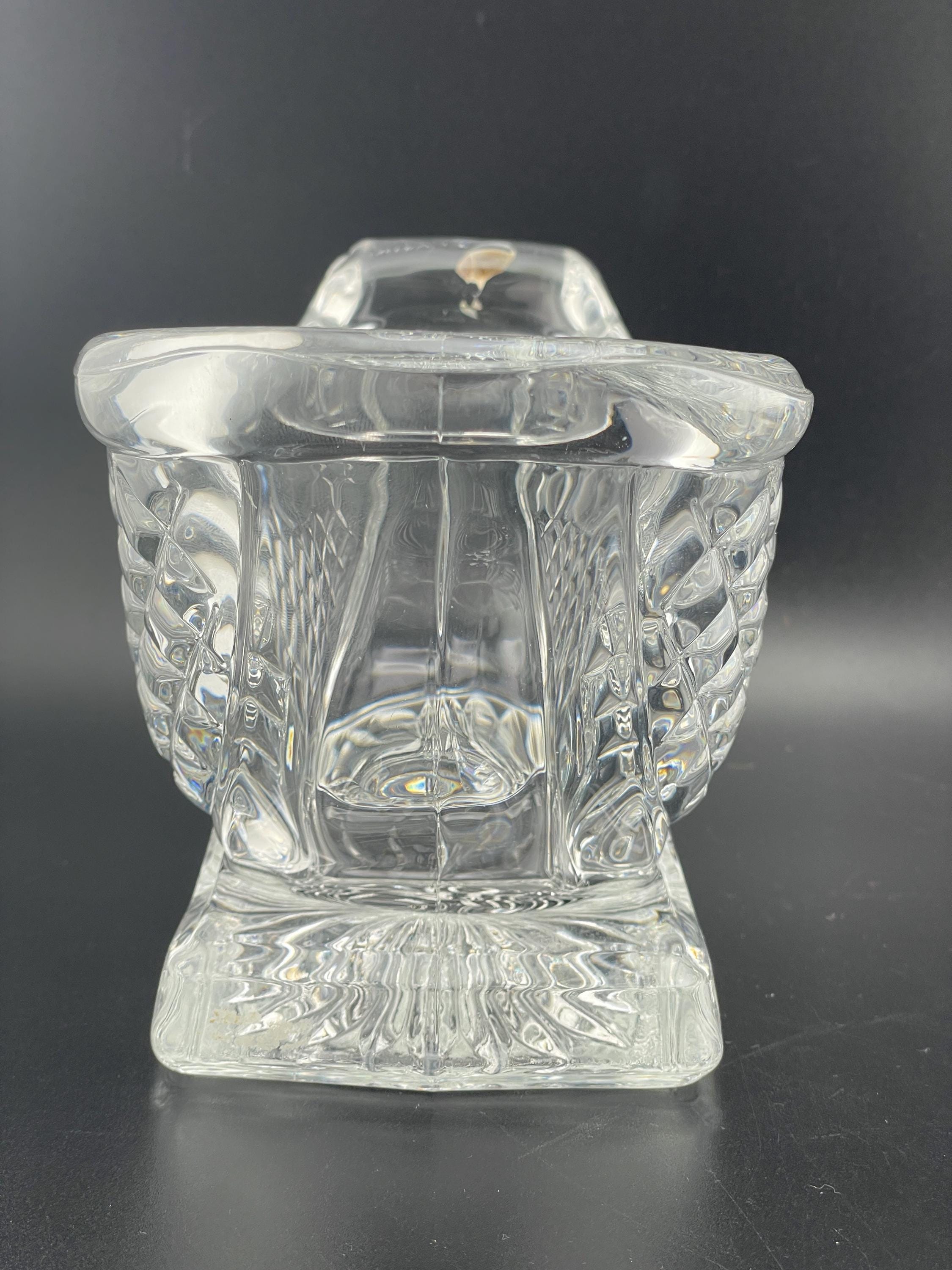 Vintage Crystal Glass Sleigh Sled Candy Nut Dish Vase Vintage Holiday ...