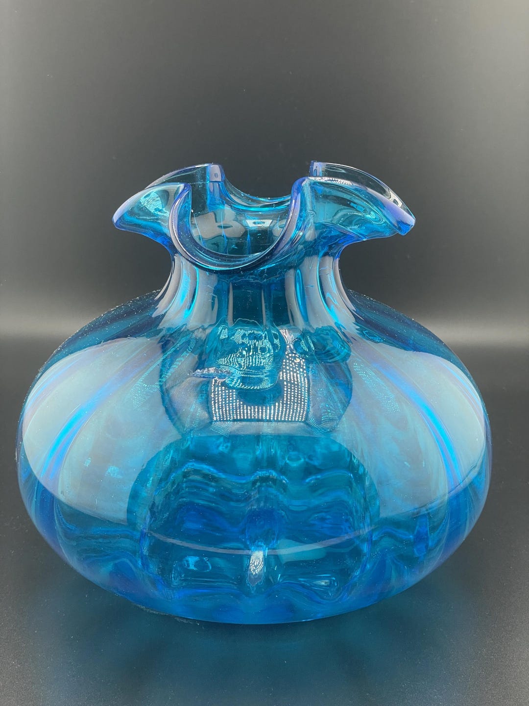 Vintage Circa 1940s Beacon Glass Vase Optic Onion Bulb Vase - Etsy