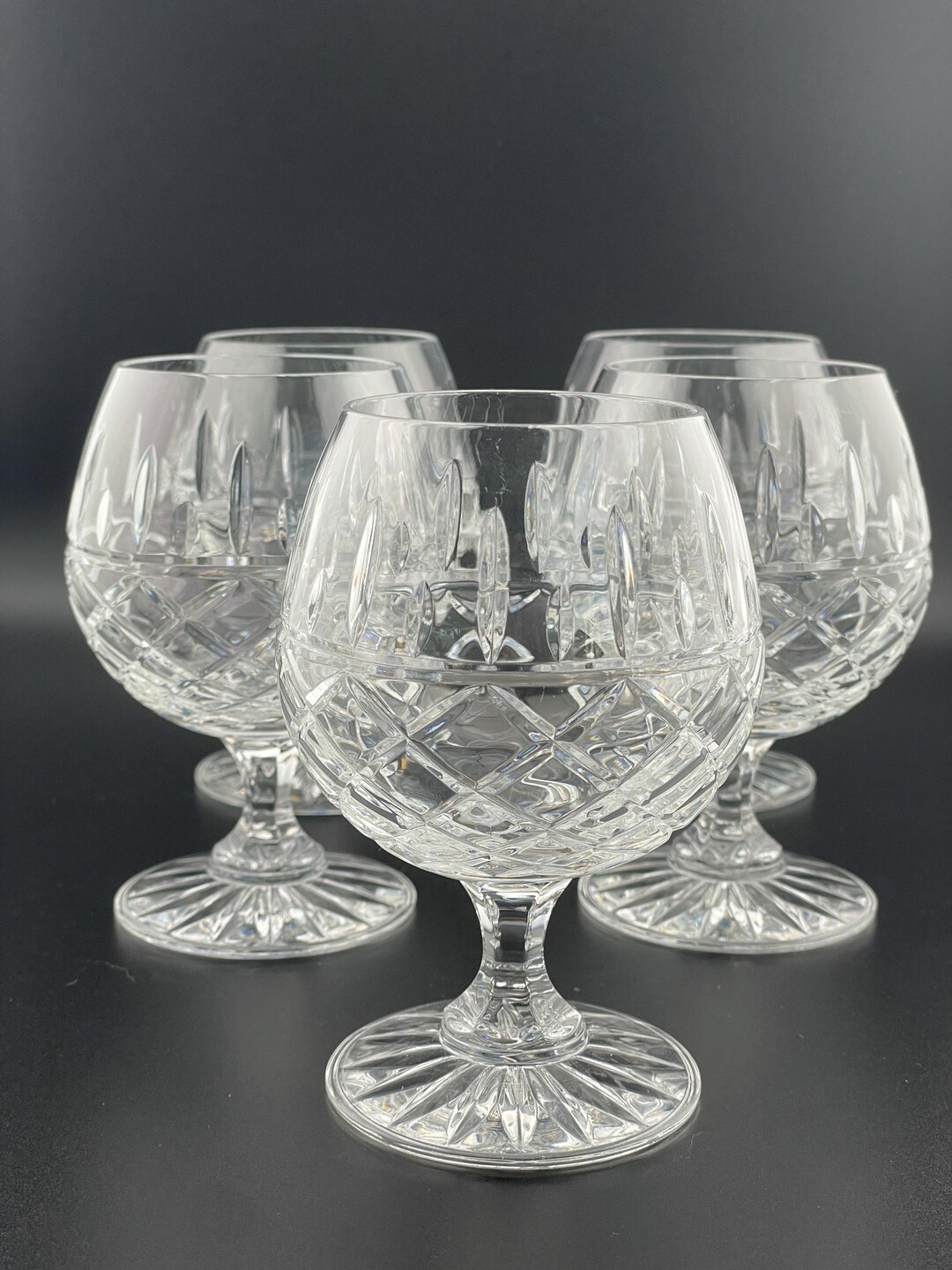 5 Glass Set of 24% Lead Crystal Polish Hand Cut Brandy Snifters - Etsy
