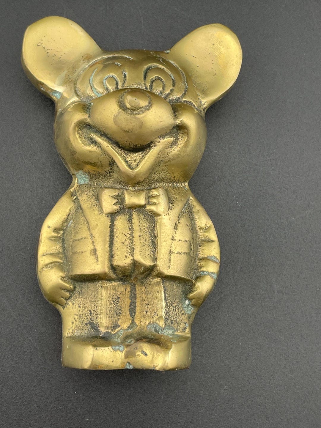 Vintage Solid Brass 5” Walt Disney Mickey Mouse - Etsy