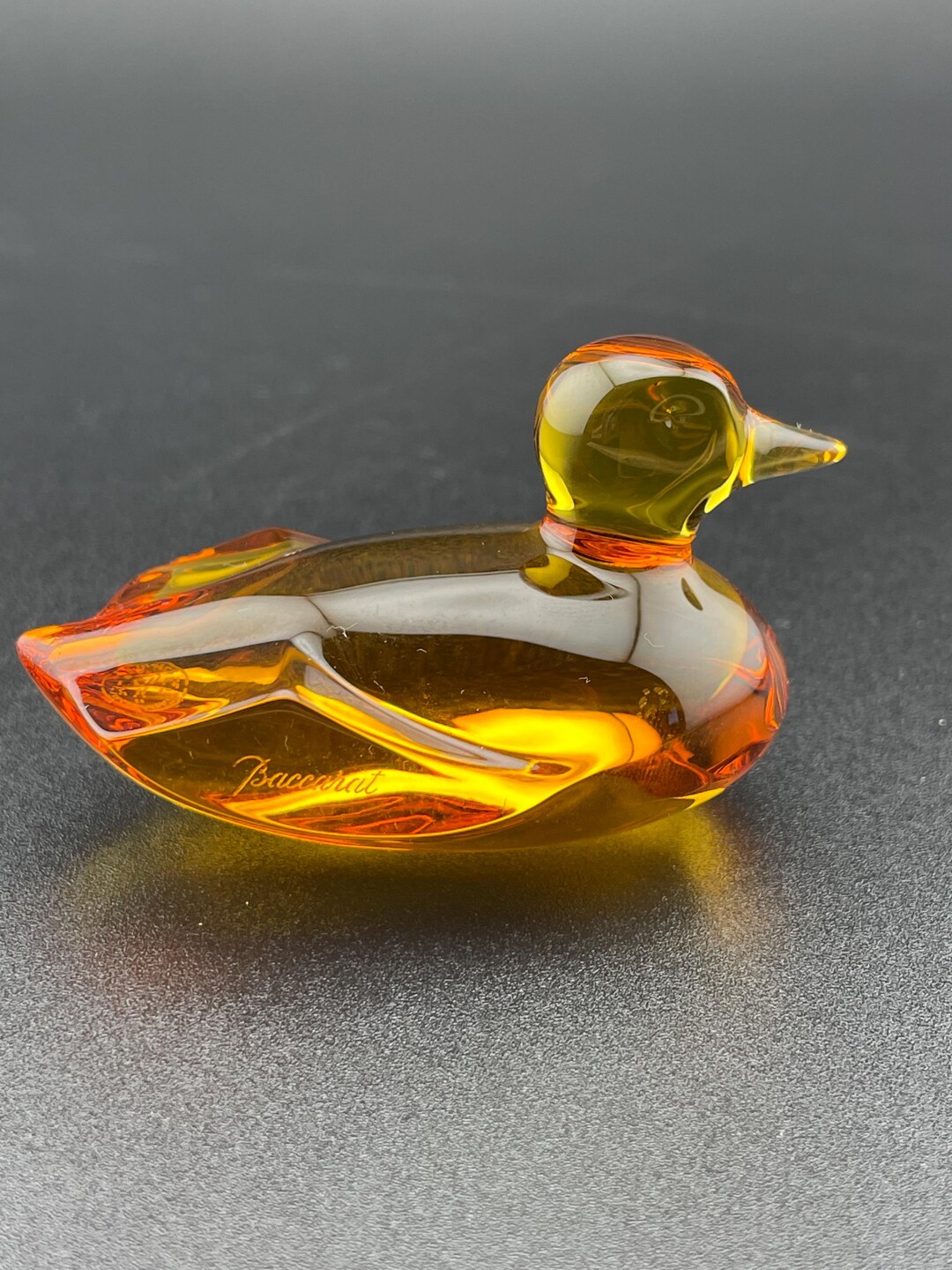 Baccarat Amber Crystal Duck Figurine - Etsy
