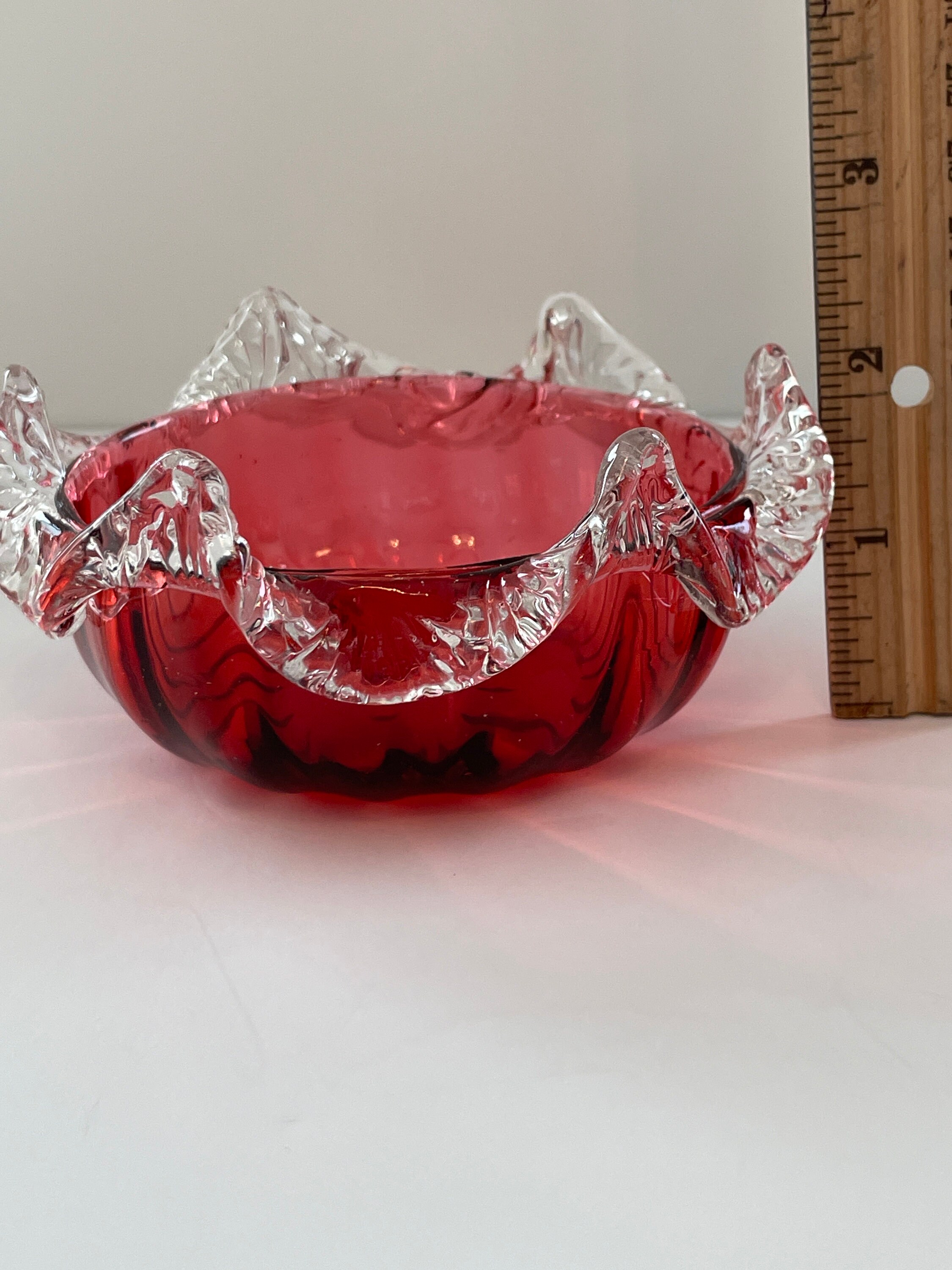 Victorian Cranberry Art Glass Candy Dish C 1880s - Etsy
