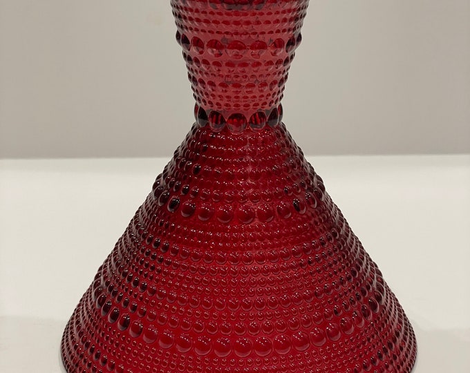 RARE Ruby Red Hobnail Taper Candlestick Holder - Etsy