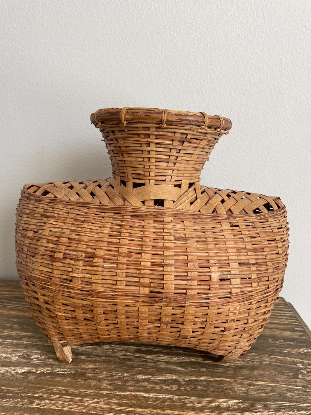 Antique Intricately Woven Split Bamboo "alat" Basket Used as a Fish ...