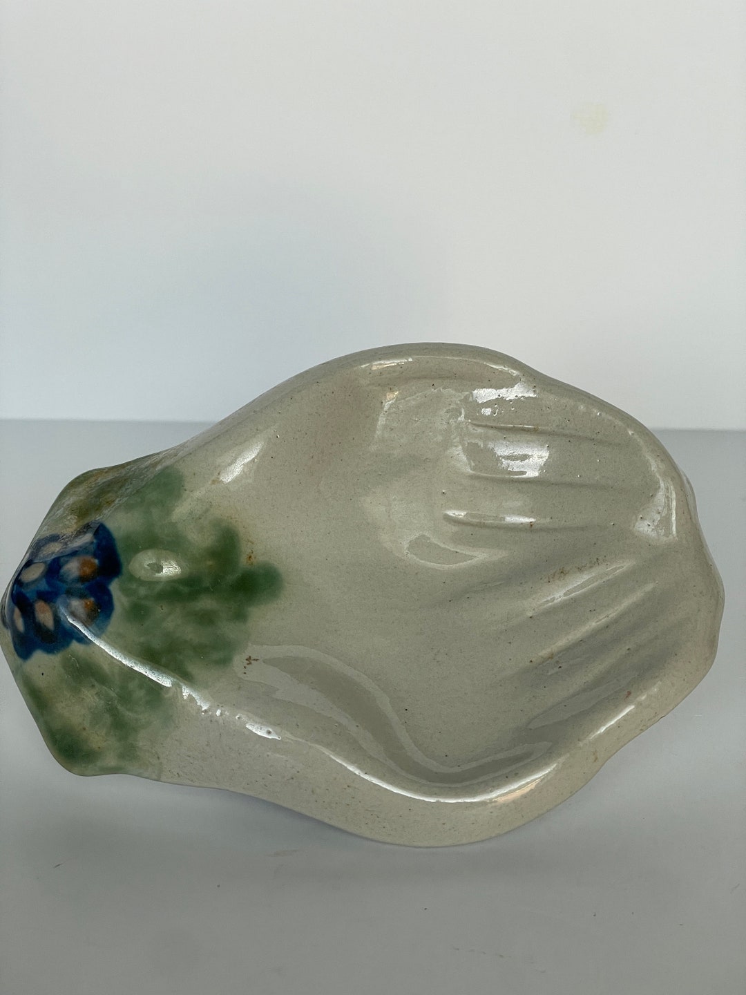 MA Hadley Pottery Bluebonnet Open Hand Ring Dish Signed - Etsy