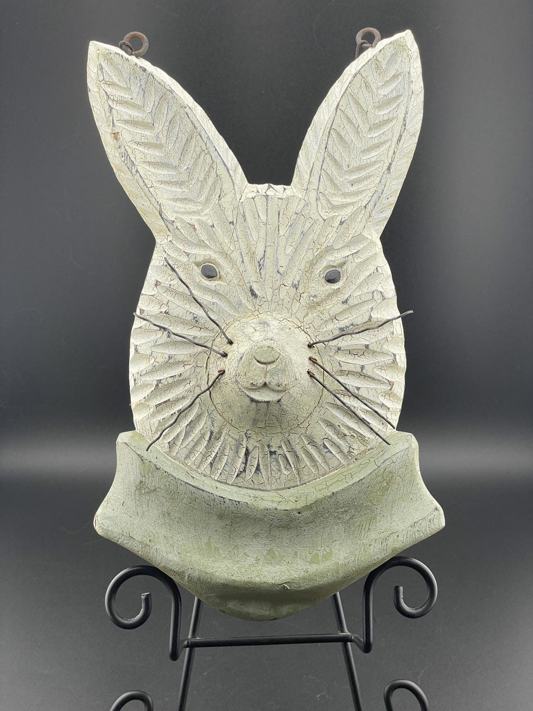 Vintage Folk Art Two Sided Rabbit Hanger - Etsy