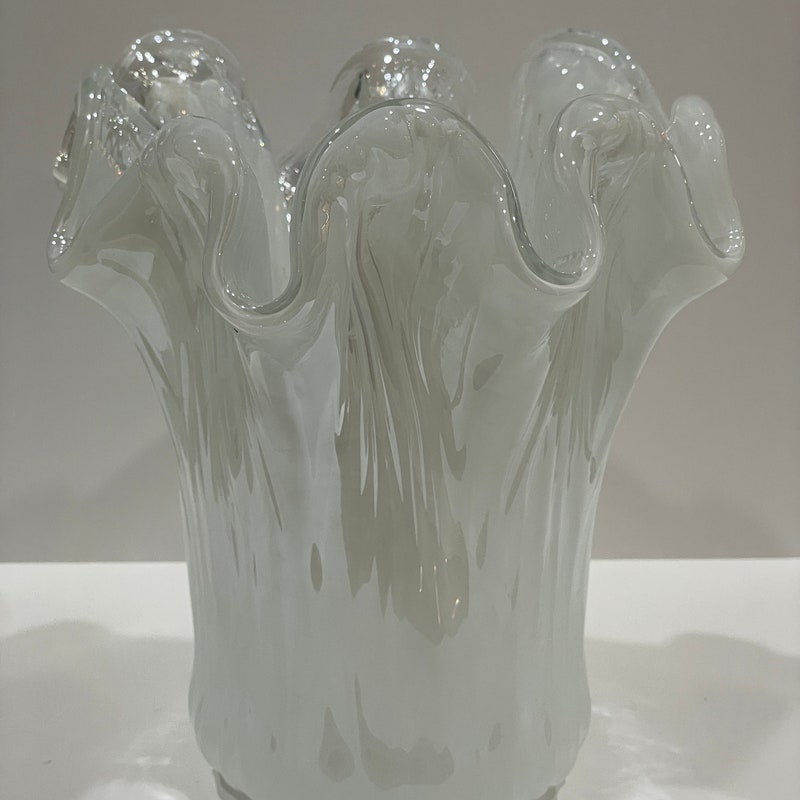 Ruffled Glass Vase - Etsy