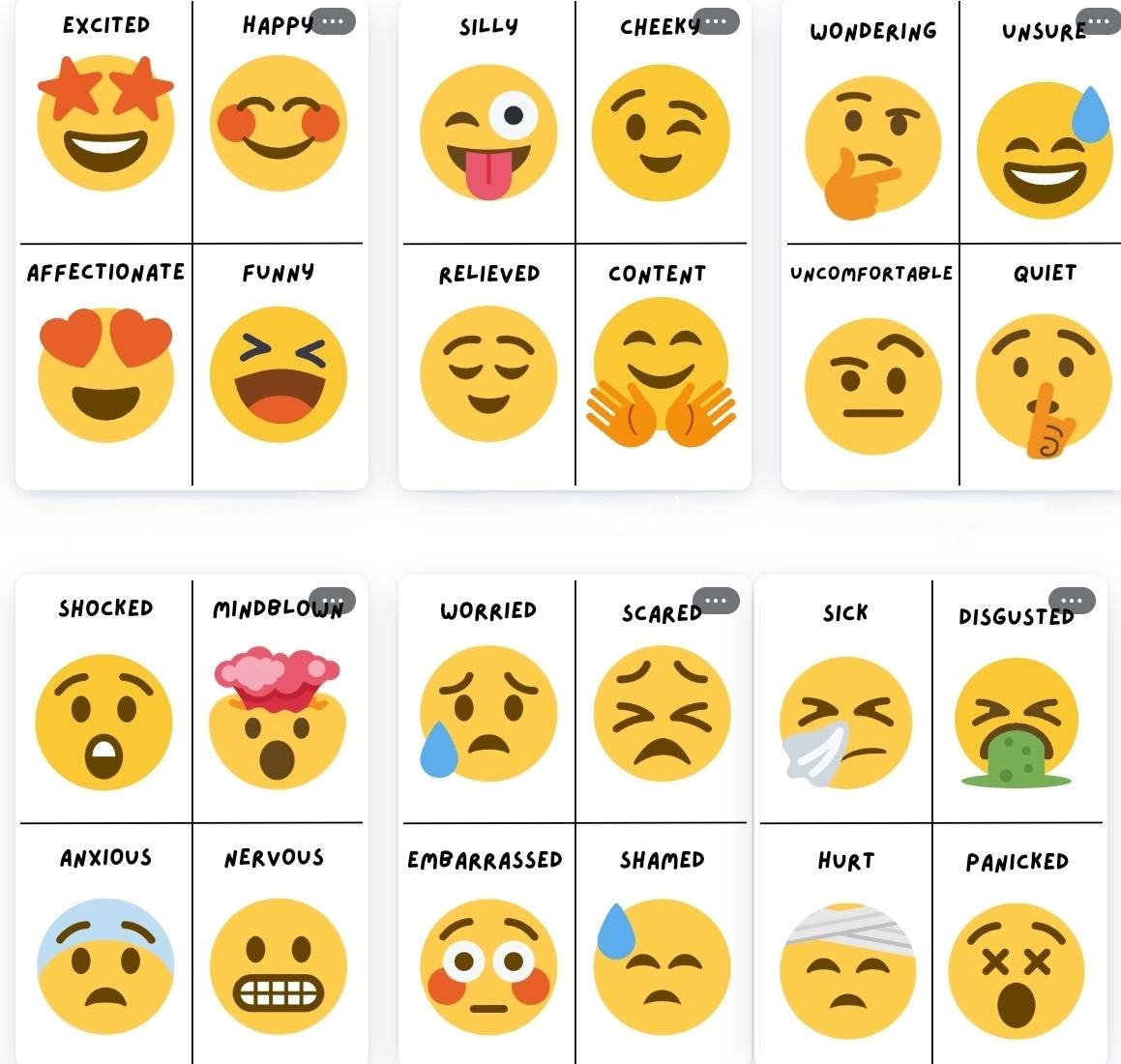 Emoji Feelings Cards - Etsy