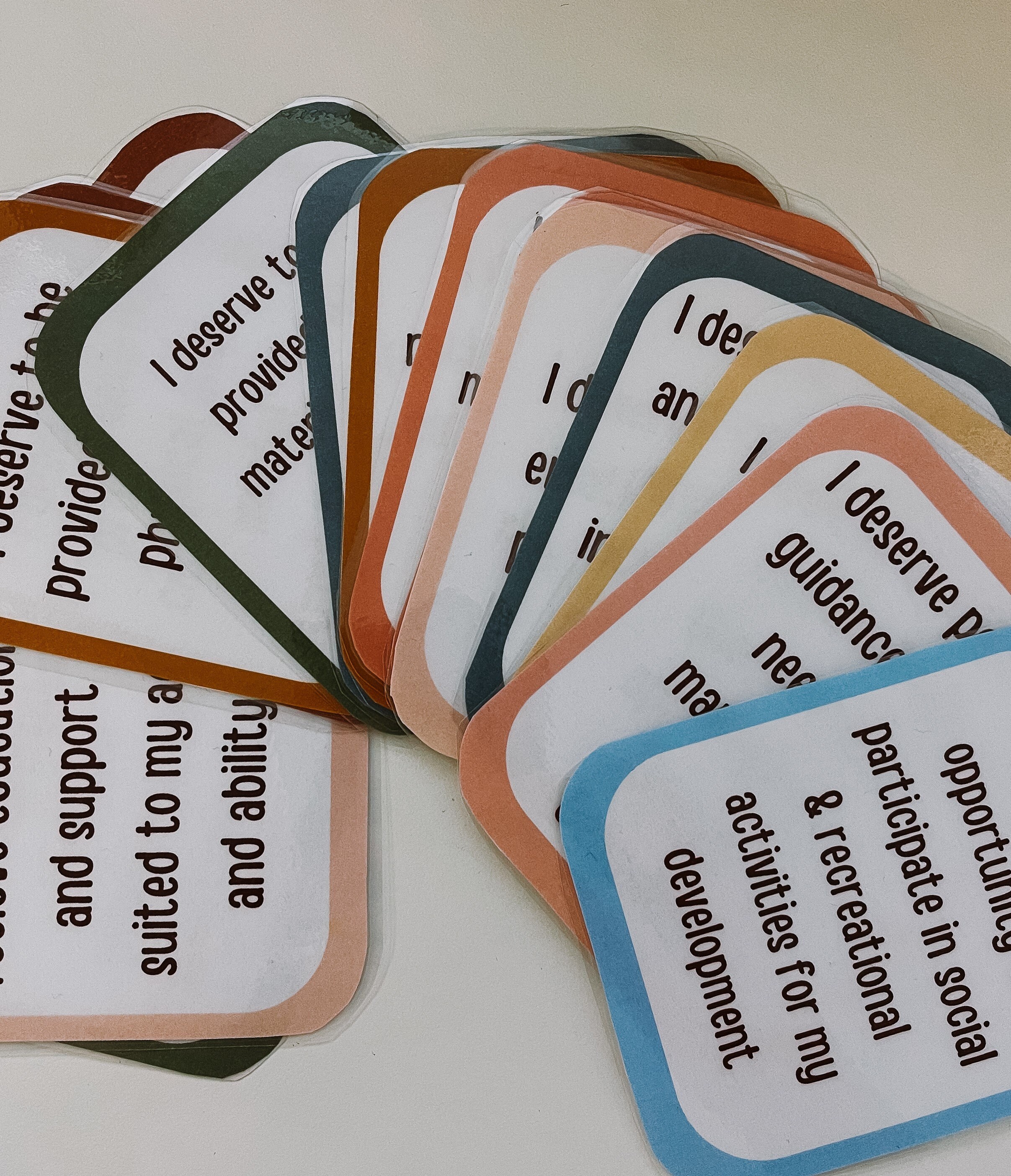 Childrens Rights Affirmation Cards based on QLD Statement of Standards ...