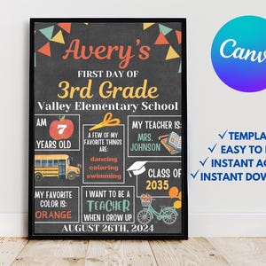First Day of School Sign Editable, Back to School Sign Editable ...