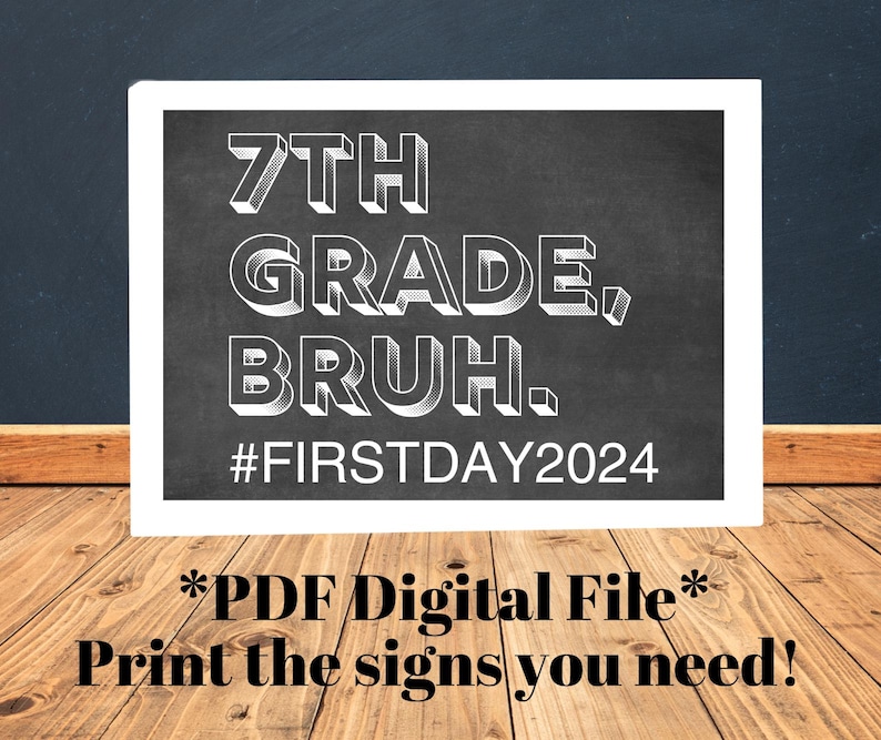 Bruh First Day of School Sign, Printable Bruh School Sign, Back to ...