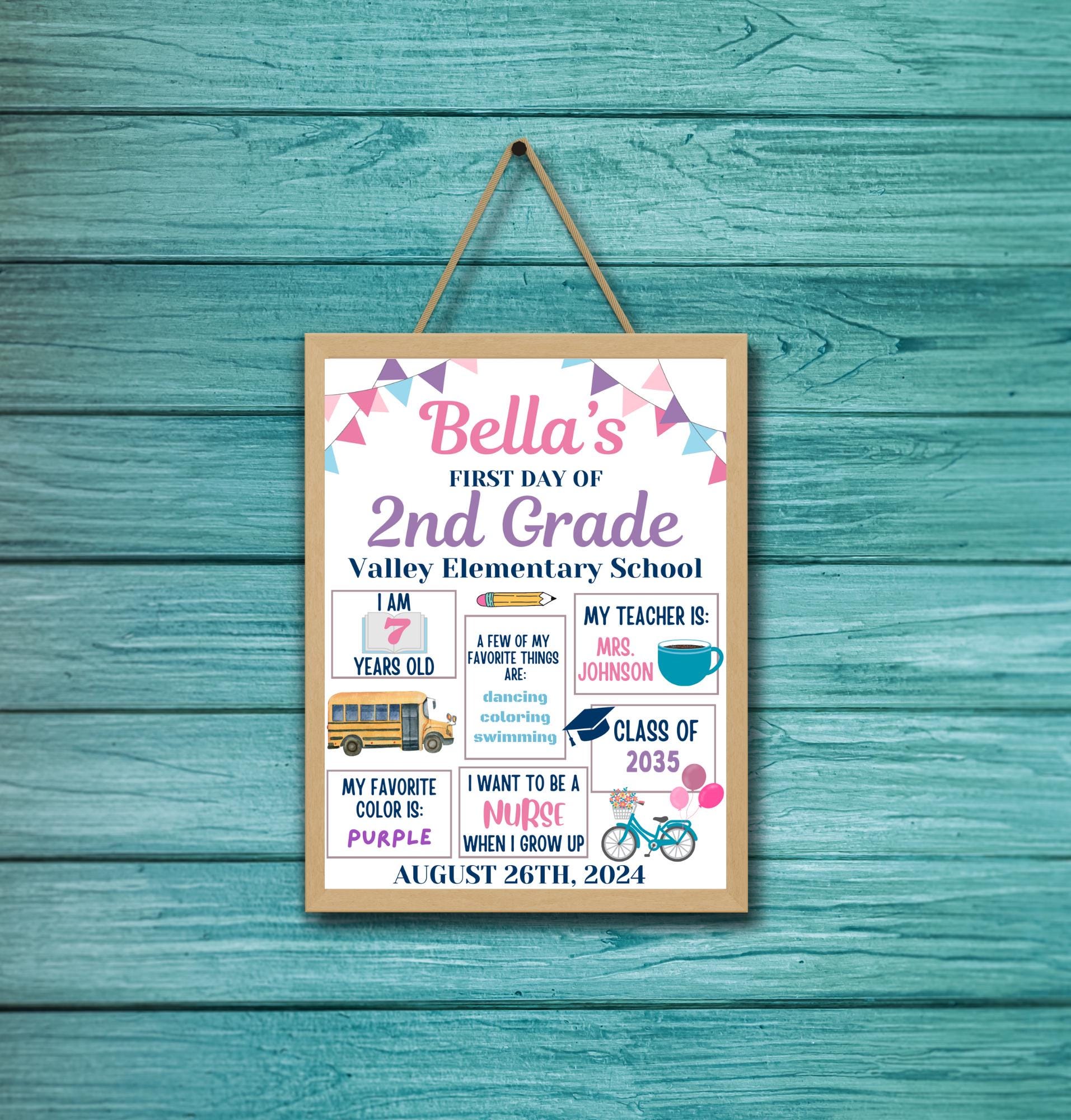 Editable First Day of School Sign, Instant Download & Instant Access ...