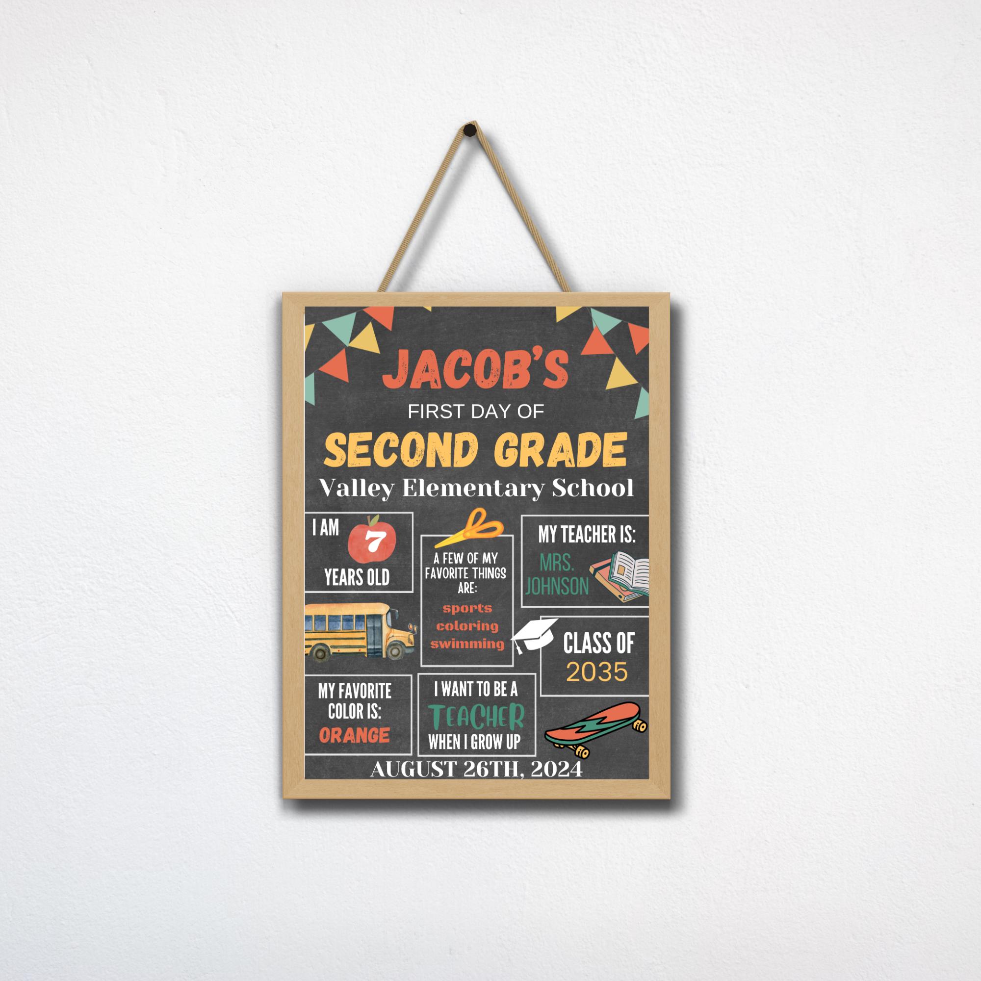 Back to School Sign Editable Template, First Day of School Sign ...