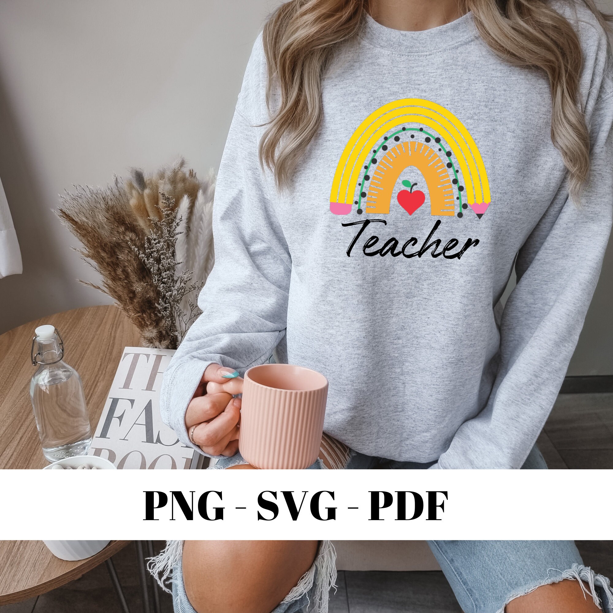 Teacher SVG PNG PDF, Teacher Svg, Teach Svg, Classroom Svg, Boho ...