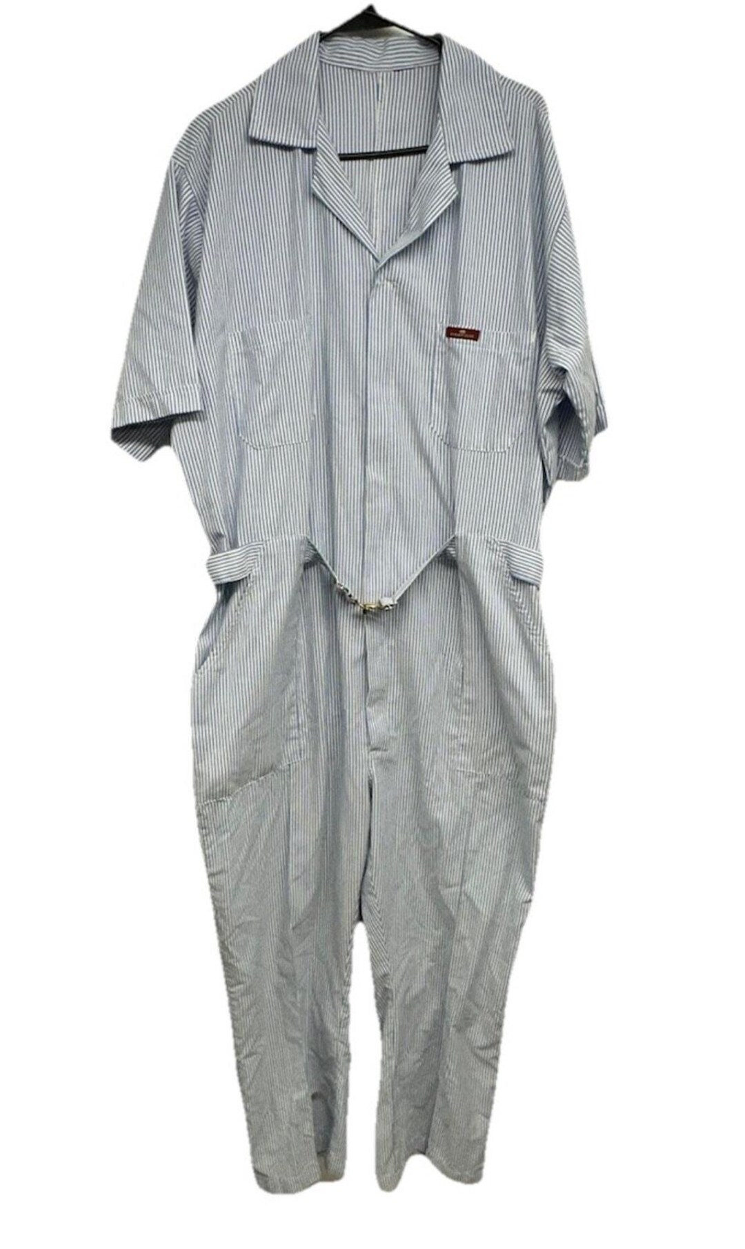 Vintage 80s Para Suit Striped Mechanic Coveralls Mens XL See ...