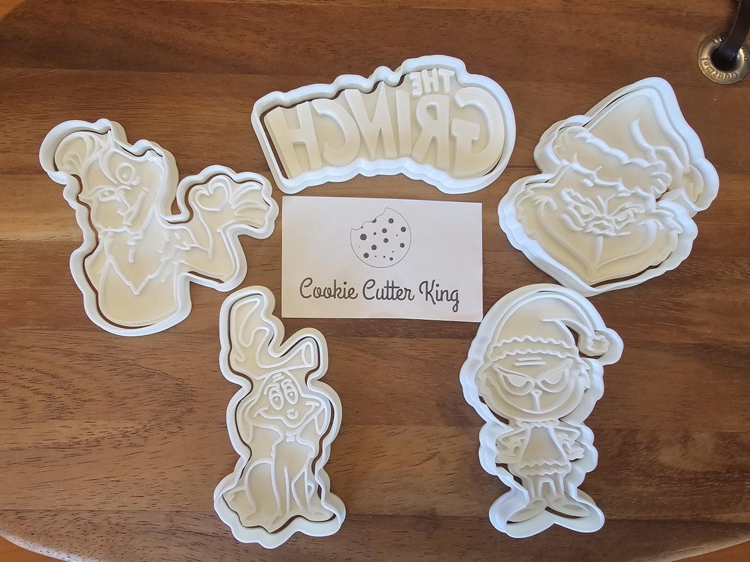 Christmas Grinch Shapes Cookie Cutter With Embosser Stamps Set of 5 - Etsy