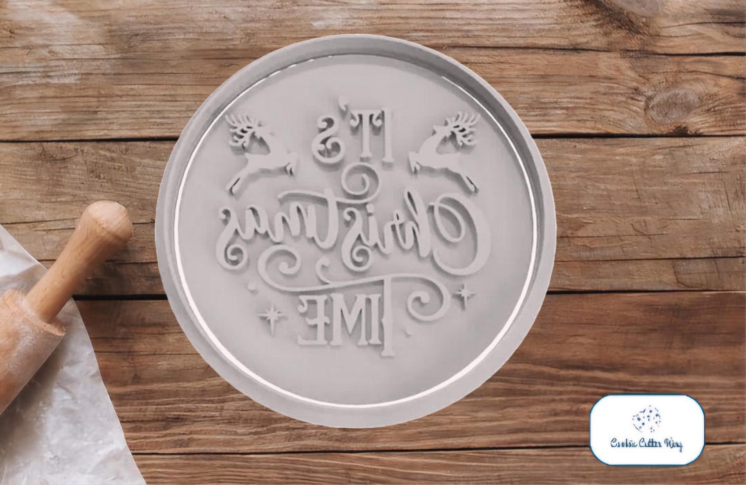 It's Christmas Time Cookie Cutter With Embosser Stamps - Etsy Australia