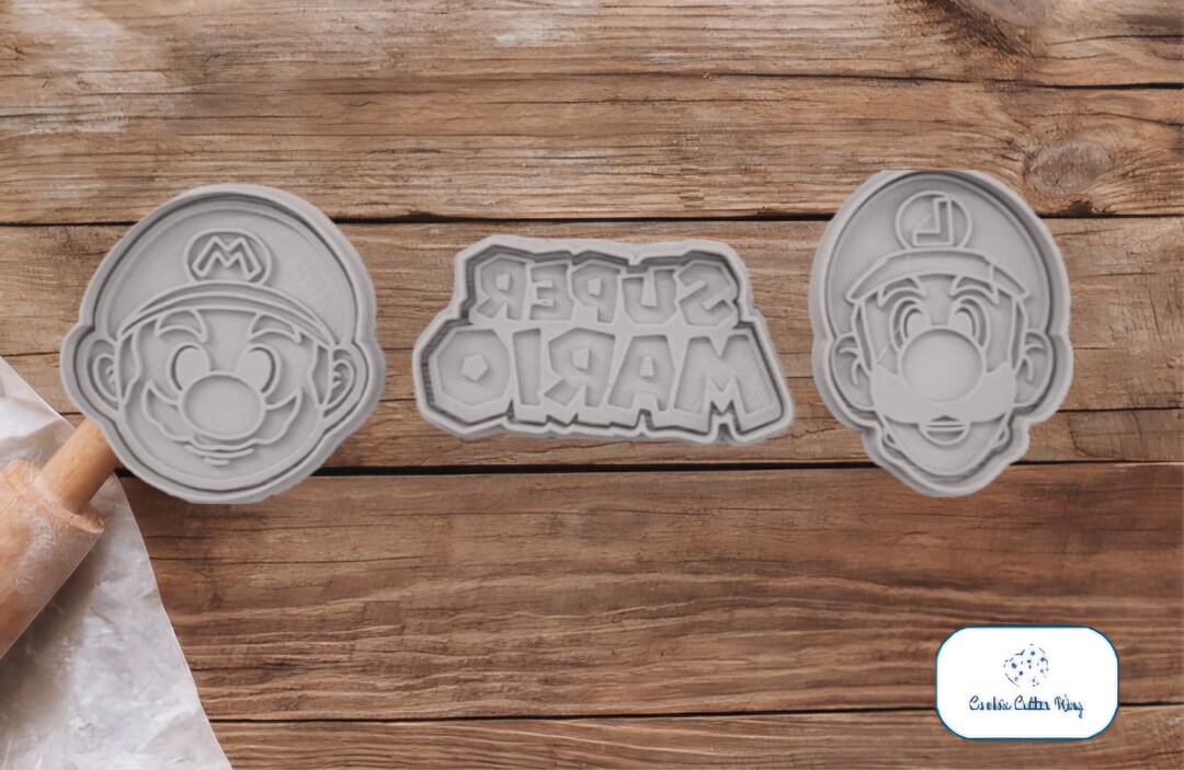 Mario Bros Cookie Cutter With Embosser Stamps Set Mario Luigi Logo - Etsy