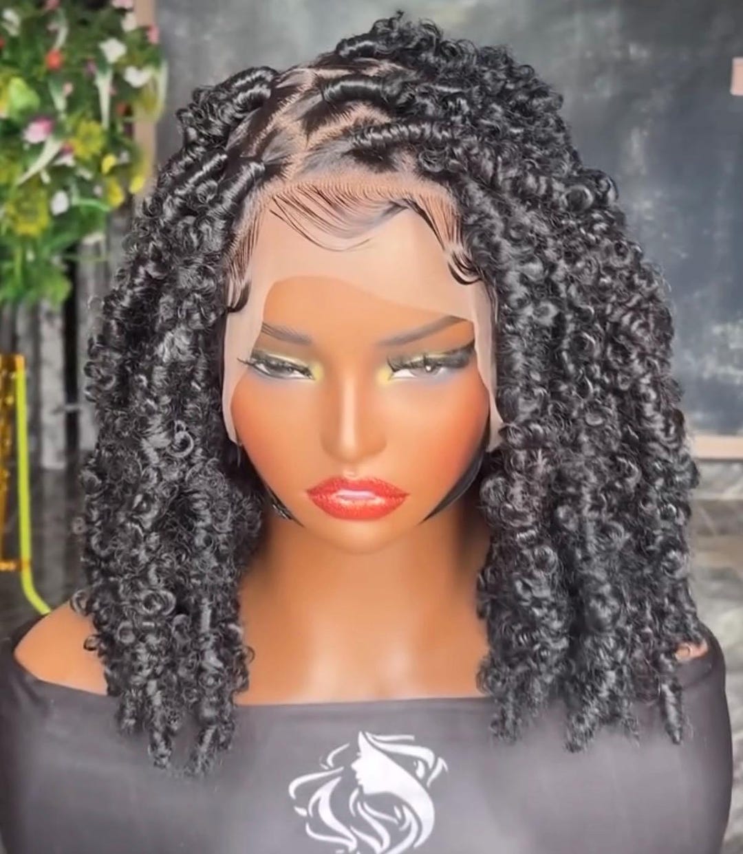 Locs Braided Wig,eady to Wear Curly Twist Lace Wig Soft Full Hair,kinky ...