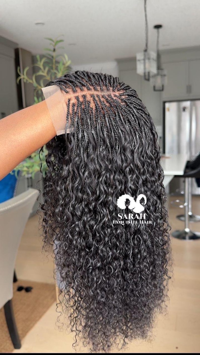 Hand-braided Jerry Curl Wig: Human Hair Afro Curls, Lace Closure - Etsy