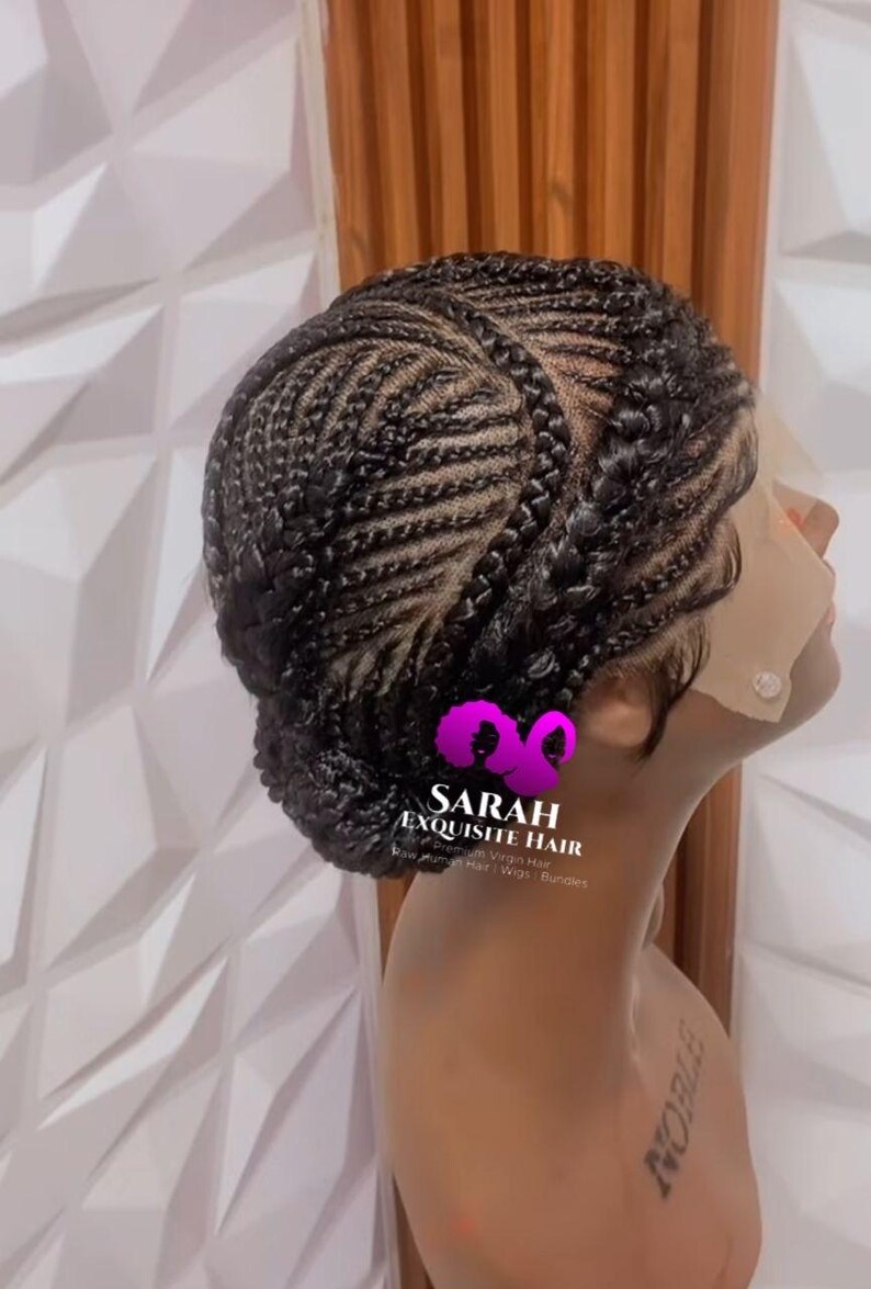 Handmade Cornrow Braided Wig: Full Lace, Baby Hairs - Sarah Exquisite ...