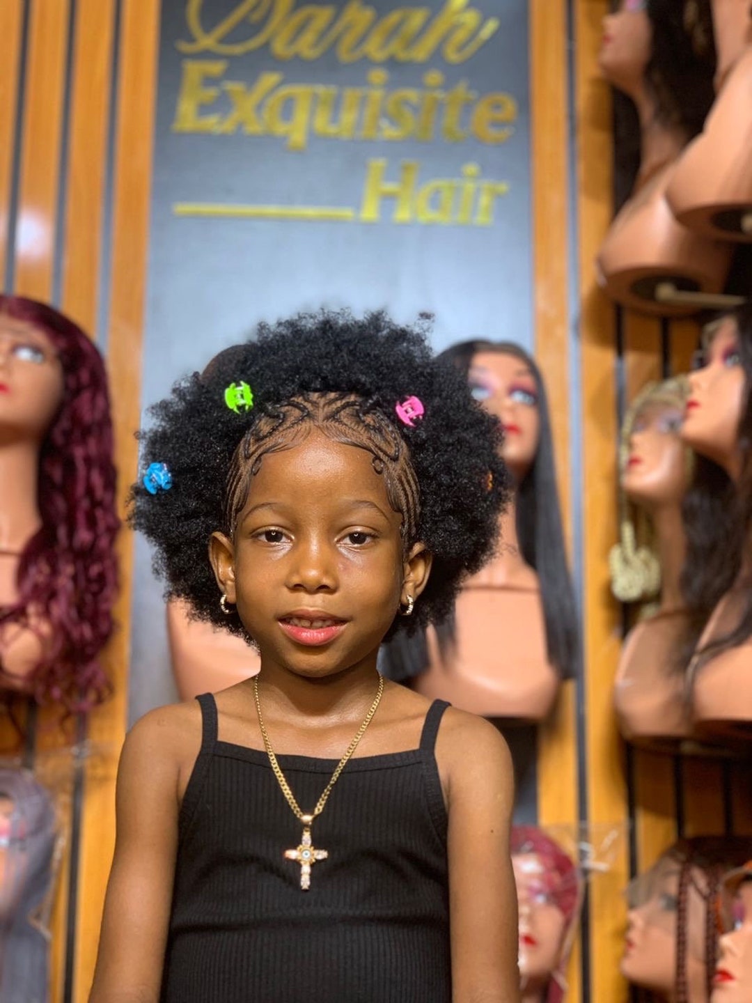 Afro Kids Hair, Frontal Braided Wig,specially Made for Kids,birthdays ...