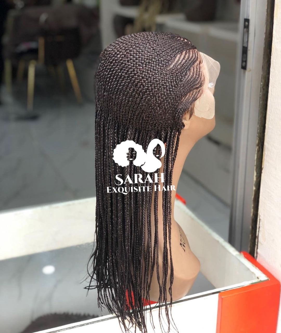 Brown Braided Lace Frontal Wig: Synthetic Hair Extensions - Etsy