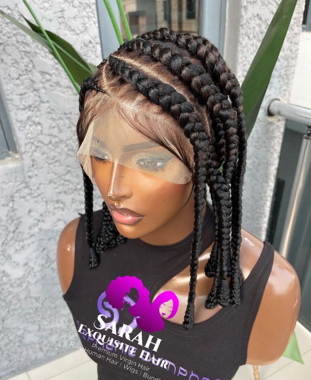 Side Parting Braids Full Lace Corn Row Braided Wigs - Etsy