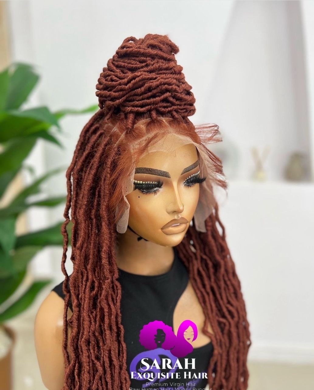 Locs Braided Wigs, Ginger Color Wig,long Braided Wigs, Locs Hairstyles ...