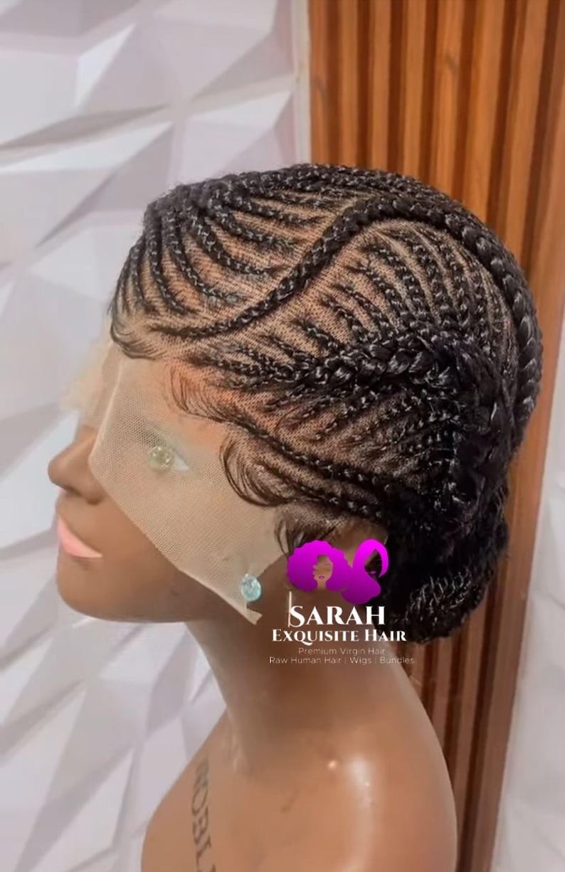 Handmade Cornrow Braided Wig: Full Lace, Baby Hairs - Sarah Exquisite ...