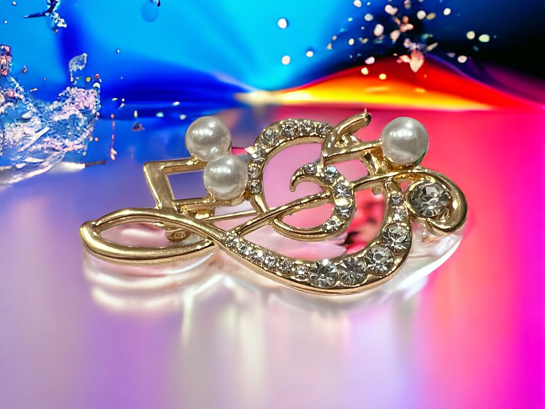 1 Pc Pearl Rhinestone Brooch/pin - Etsy