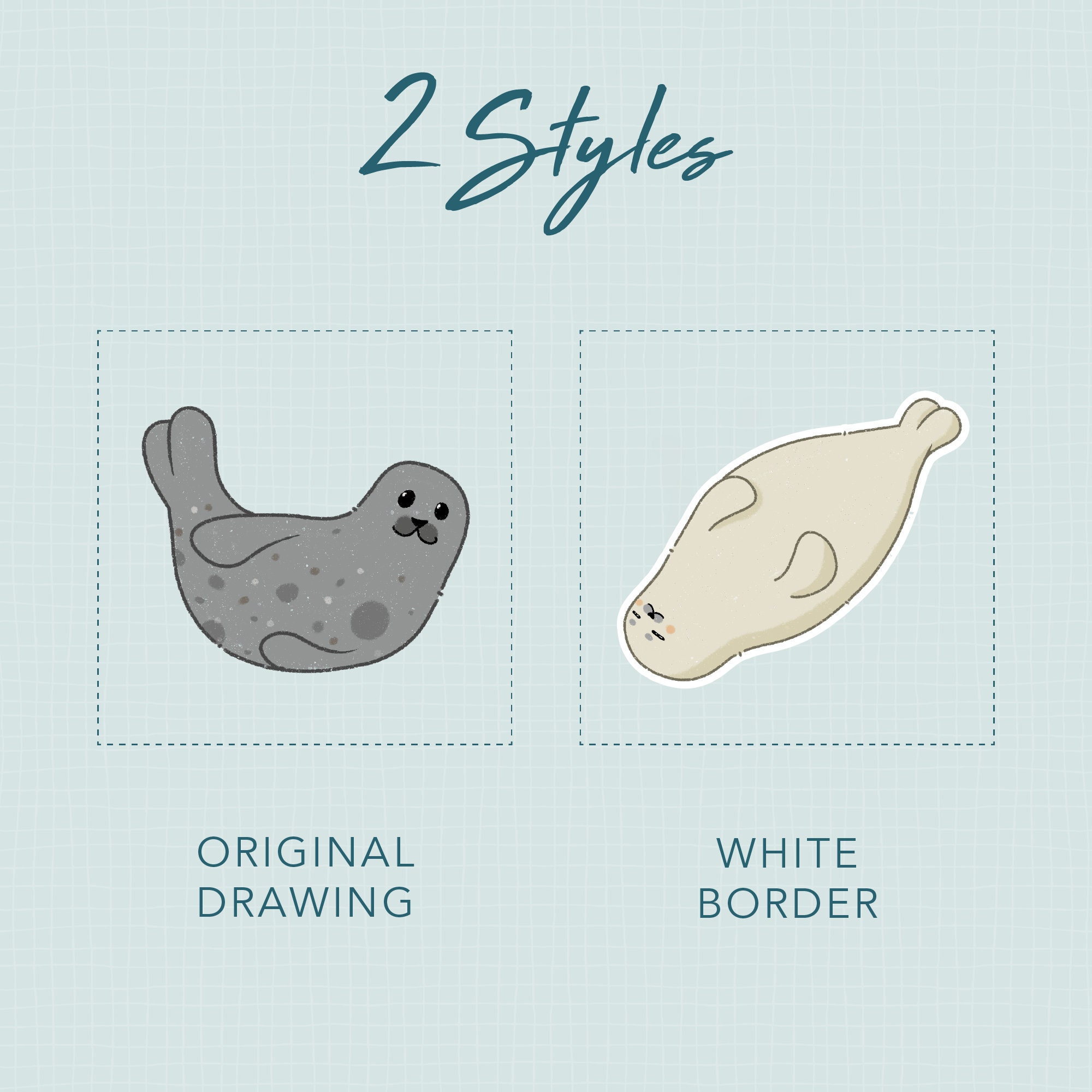 Cute Kawaii Printable Digital Seal Stickers Clipart Printable Planner ...