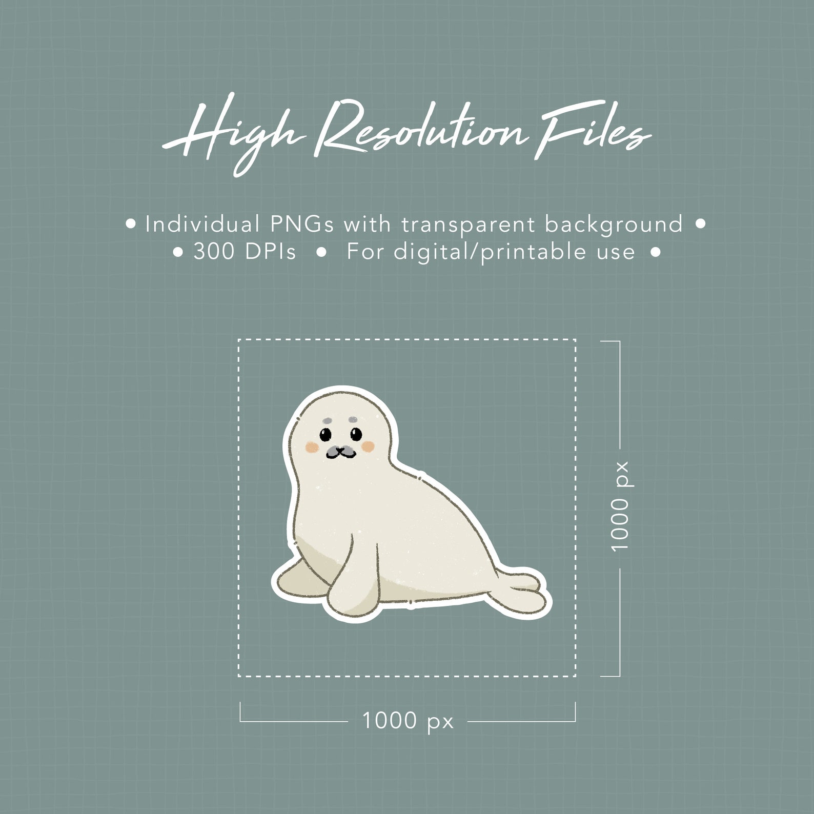 Cute Kawaii Printable Digital Seal Stickers Clipart Printable Planner ...