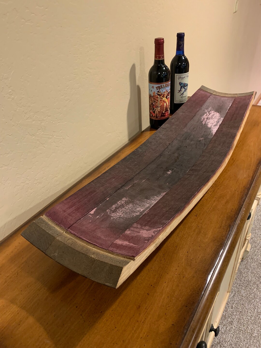 Wine Decor Table Centerpiece Wine Barrel Stave Charcutier Tray Handmade ...