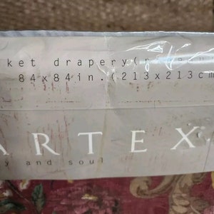 VTG New MARTEX Rod Pocket Lined Drapes Secret Garden Red Floral 84x84 ...