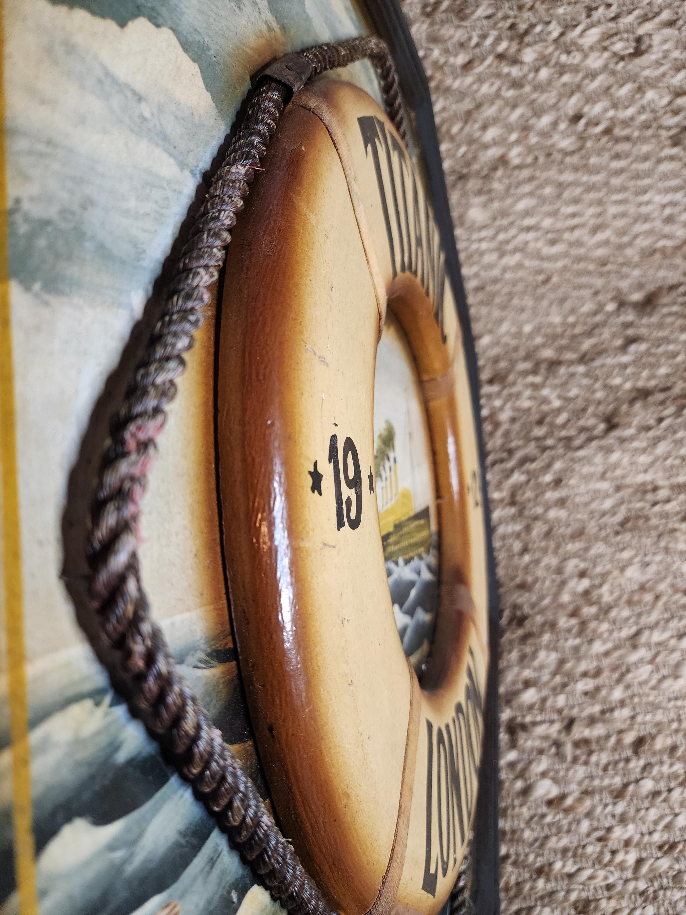 Vintage TITANIC Hand Painted 3D Octagon Wood Sign Life Preserver Real ...