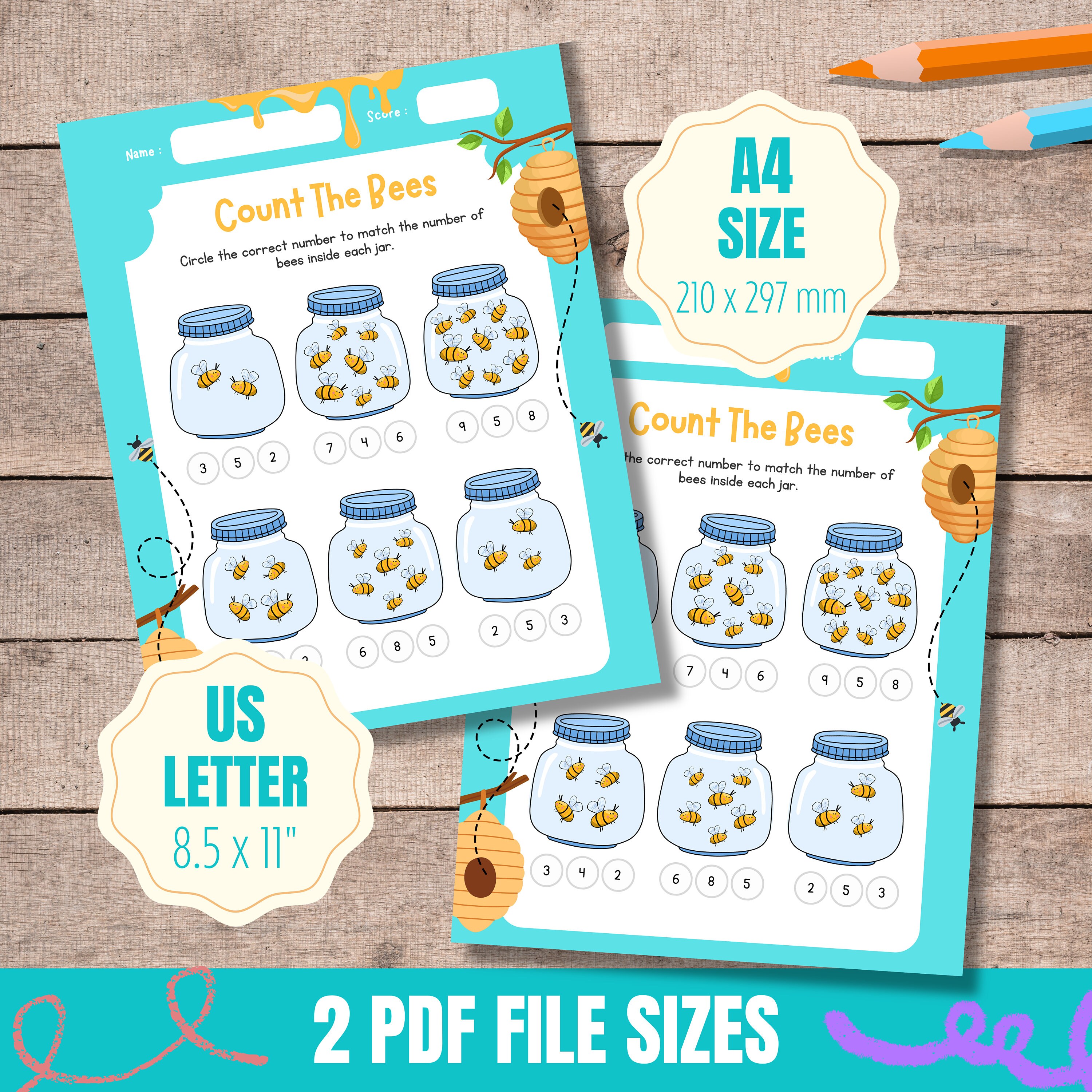 9 Counting Pages for Kids BUNDLE, Preschoolers Toddlers Learning ...