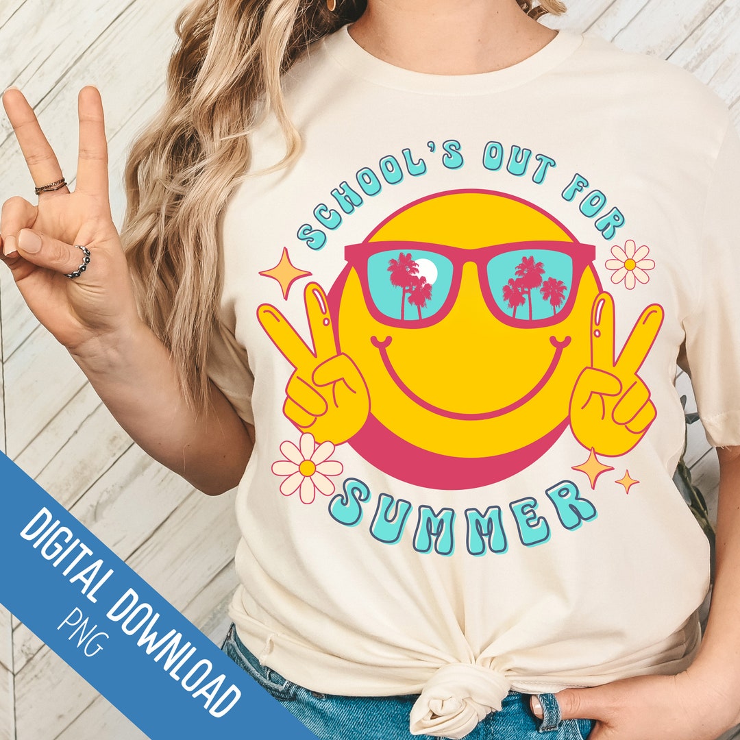 Schools Out for Summer Smiley Face Shirt PNG, Retro School Shirt, 70s ...
