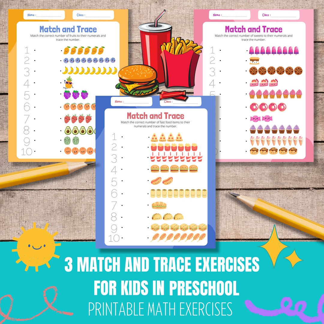 3 Food Counting Pages for Kids, Preschoolers Toddlers Learning ...