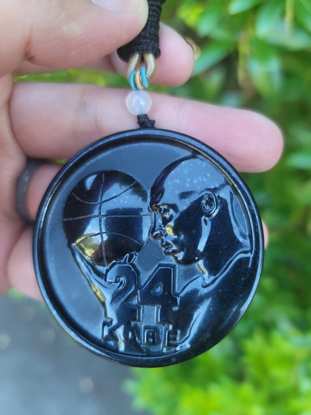 Hand-carved Black Jadeite Kobe Bryant Pendant, Iconic Basketball Legend ...